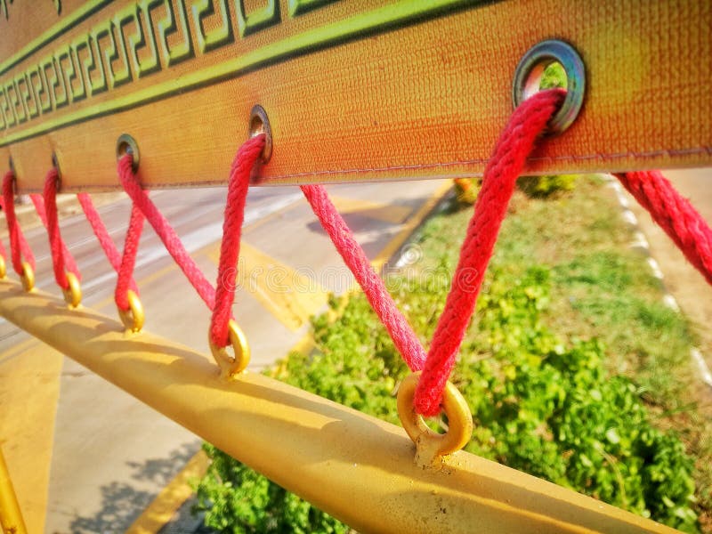 Ropes Bound To the Banners. Stock Photo - Image of equiment, ropes ...