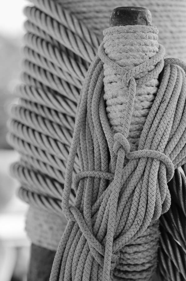Ropes Braided in Bays on an Ancient Sailing Vessel Stock Photo - Image ...