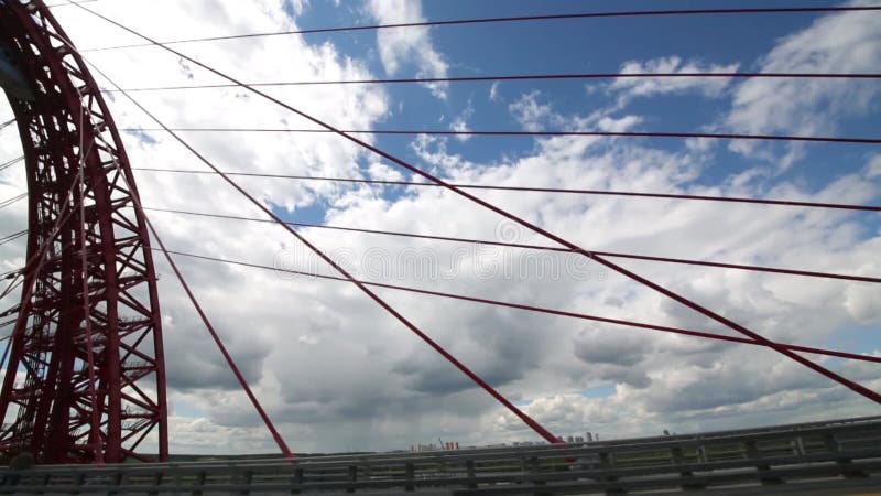 Ropes on the Bridge on a Background of Bright Blue Stock Video - Video ...