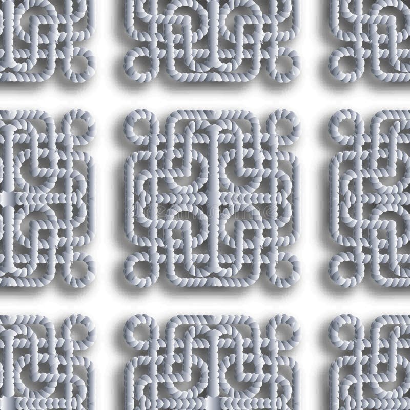 Intricate Textured Line Art Floral 3d Seamless Pattern. Ornamental ...