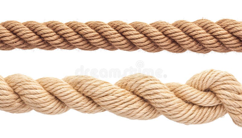 Ropes of Different Thickness Isolated on White, Set Stock Photo - Image ...
