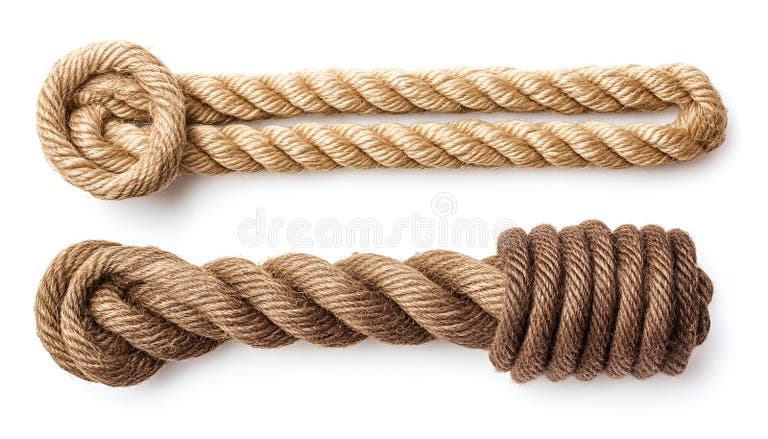 Ropes of Different Thickness Isolated on White, Set Stock Photo - Image ...