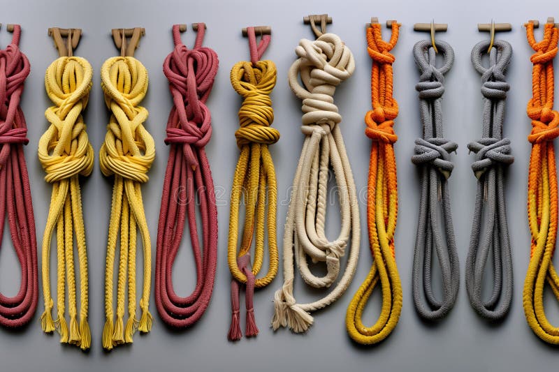 Ropes of Different Thicknesses with Different Knots Stock Illustration ...