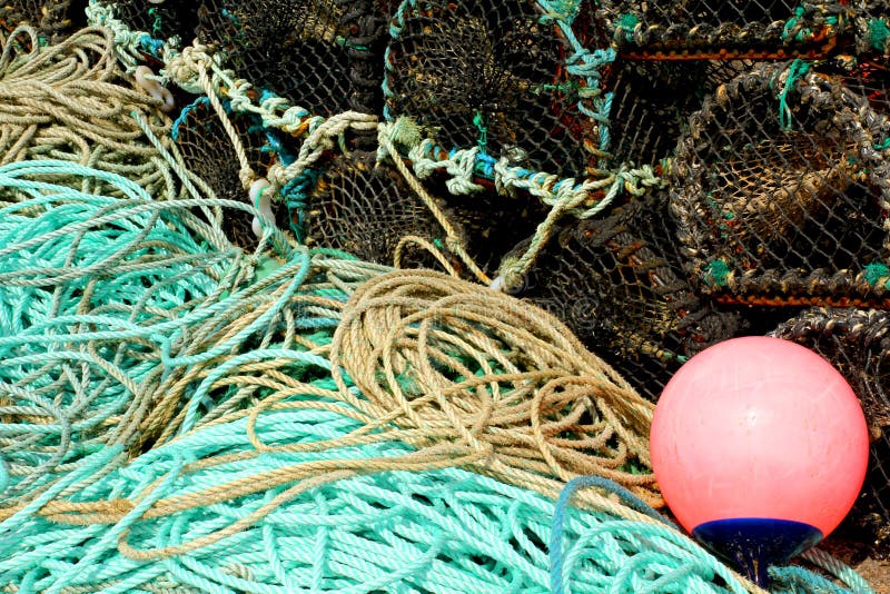 Ropes and fish traps stock photo. Image of contrast, tool - 41364186