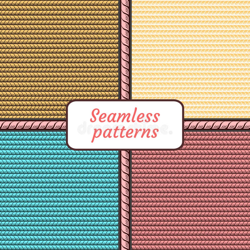 Ropes Four Seamless Patterns Stock Illustrations – 2 Ropes Four ...