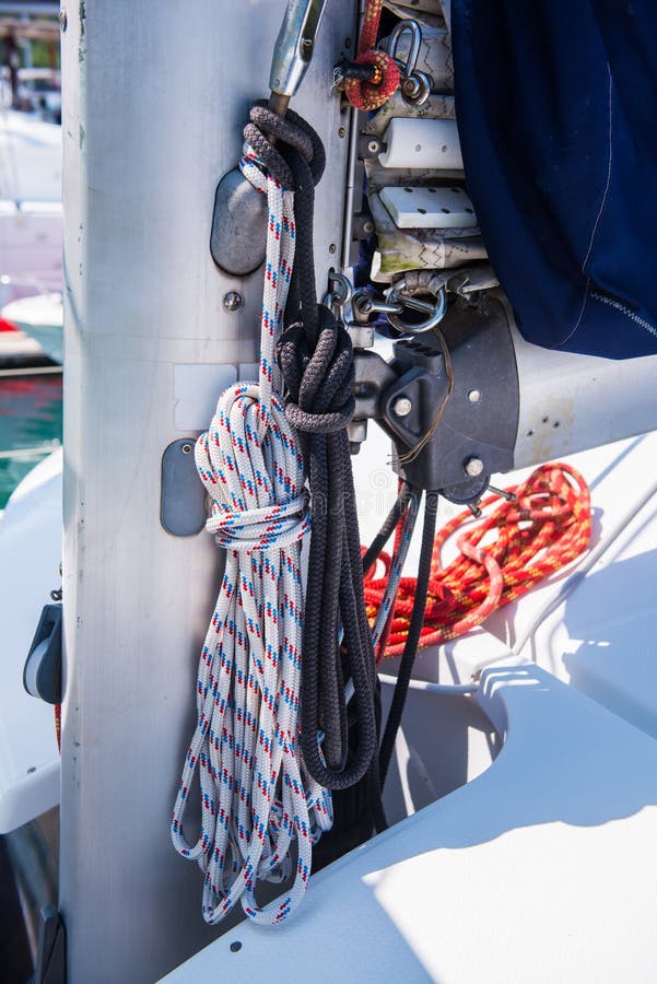 The Ropes Hanging on the Side of a Ship Stock Image - Image of roll ...