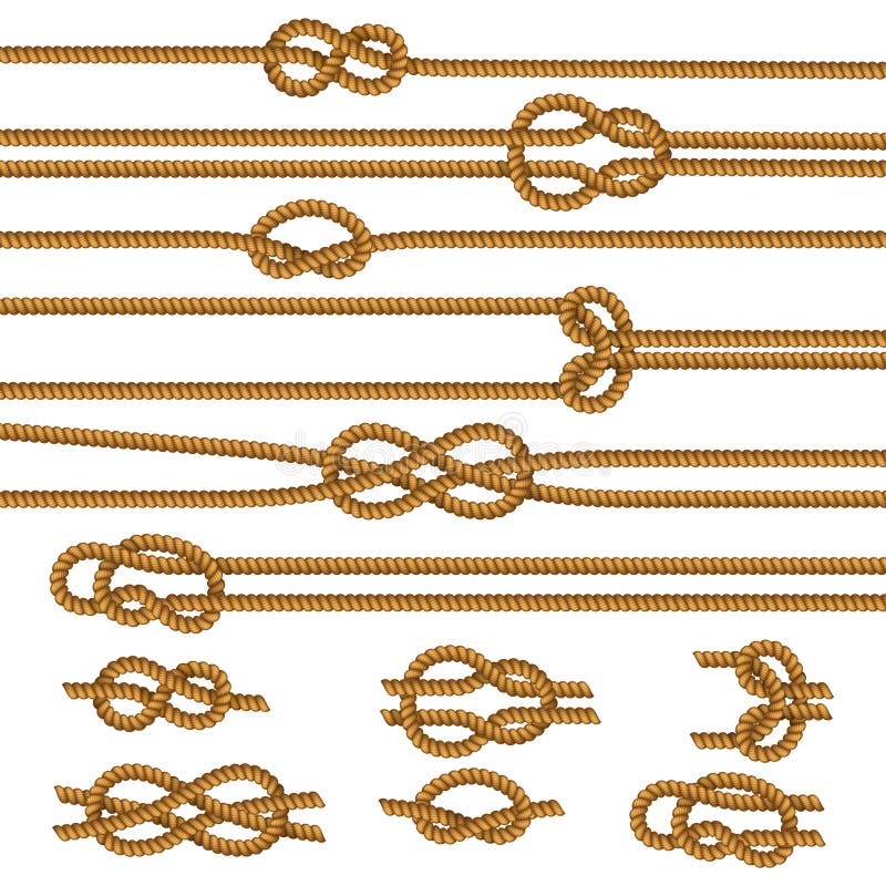 Ropes Knots Realistic Set stock vector. Illustration of design - 212160293