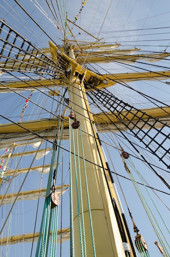 Ropes on the Mast of a Sailboat Stock Photo - Image of sail, boat: 54485332