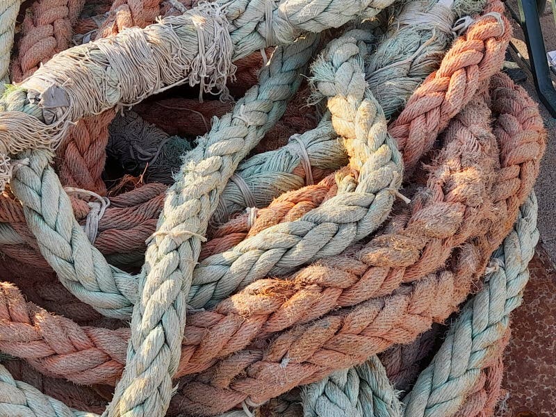 Close-up of Ropes and Rigging on Old Vintage Tall Ship Stock Photo ...