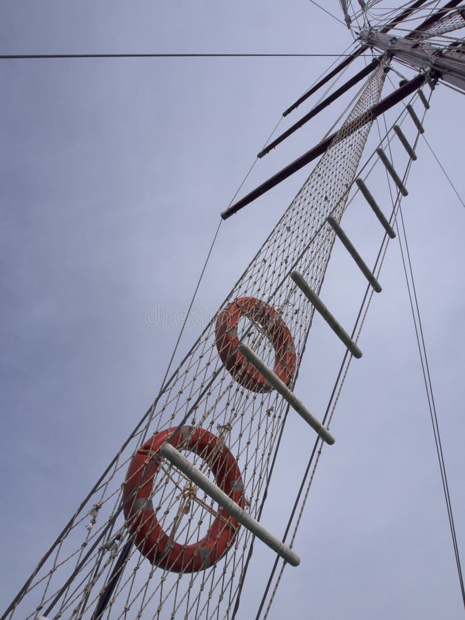 Ropes on a pirate ship stock photo. Image of rack, ancient - 46444586