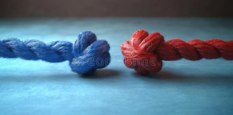 Ropes Pulling Knots Showing Tension and Stress with Conflict Theme ...