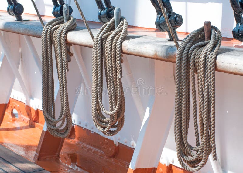 Ropes on a sailboat stock photo. Image of security, mast - 33482788