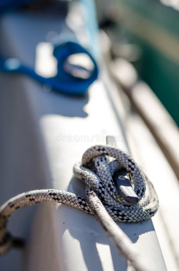 Ropes on sailing boat stock image. Image of post, moorage - 42263659