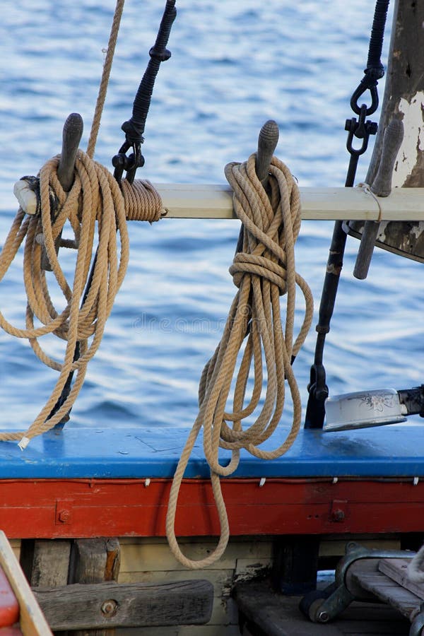 Ropes on a Sailing Boat stock photo. Image of pacific - 55180840