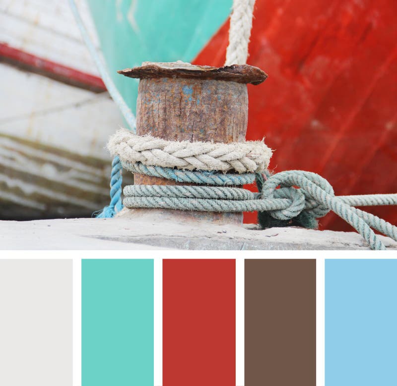 Ropes On A Sailing Ship. Color Palette Swatches Stock Image - Image of ...