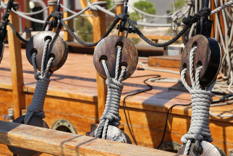 Ropes for Securing the Sails of a Sailboat Stock Image - Image of line ...