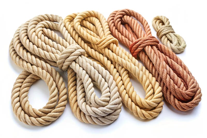 Ropes Set Isolated on White Stock Illustration - Illustration of ship ...