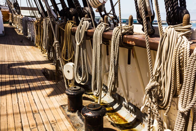 Ropes on ship stock photo. Image of dock, building, ship - 46243428