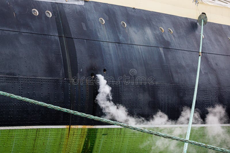 Steam Coming Out of the Ship Stock Image - Image of waterway, wall ...