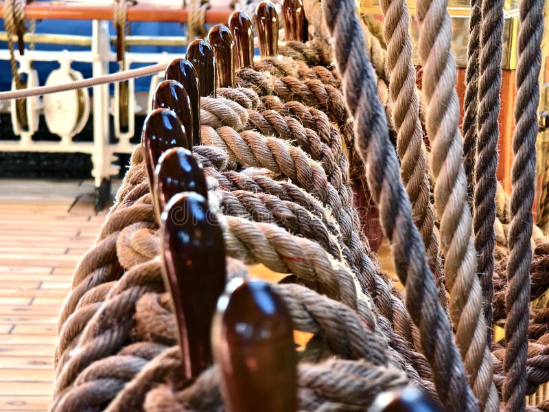 Ropes Stretched Across the Masts of an Old Ship Stock Image - Image of ...