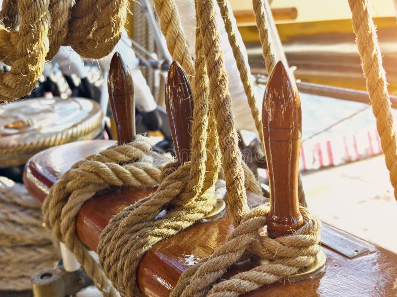 Ropes Stretched Across the Masts of an Old Ship Stock Photo - Image of ...