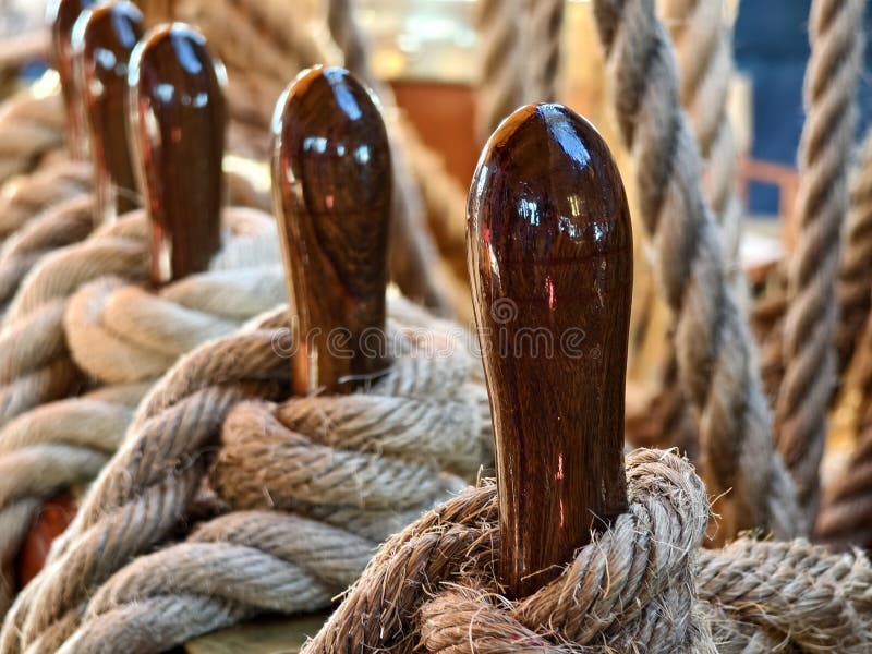 Ropes Stretched Across the Masts of an Old Ship Stock Image - Image of ...