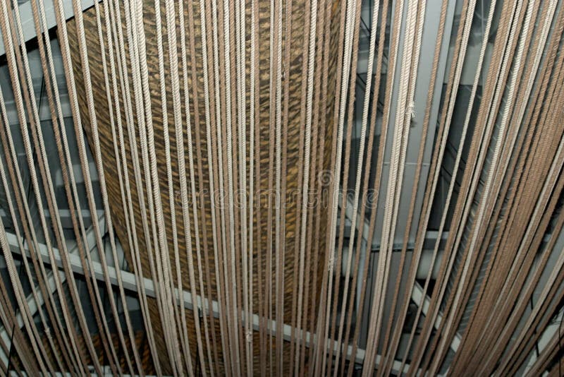 Ropes Strung Under the Roof Stock Photo - Image of construction, joint ...