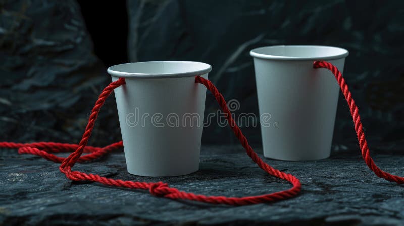 Ropes Wrapped Around Two Cups Stock Image - Image of green, disposable ...
