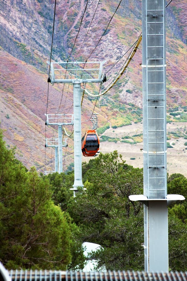 Ropeway stock image. Image of pole, colorado, cableway - 18809881