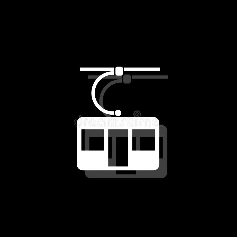 Ropeway cabines icon flat stock illustration. Illustration of tourism ...