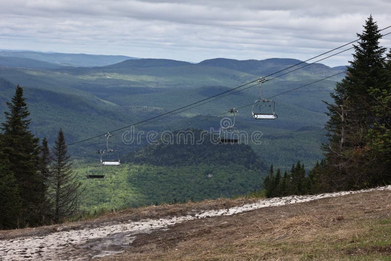 Ropeway in the Green Mountains with Hills in the Background Stock Image ...