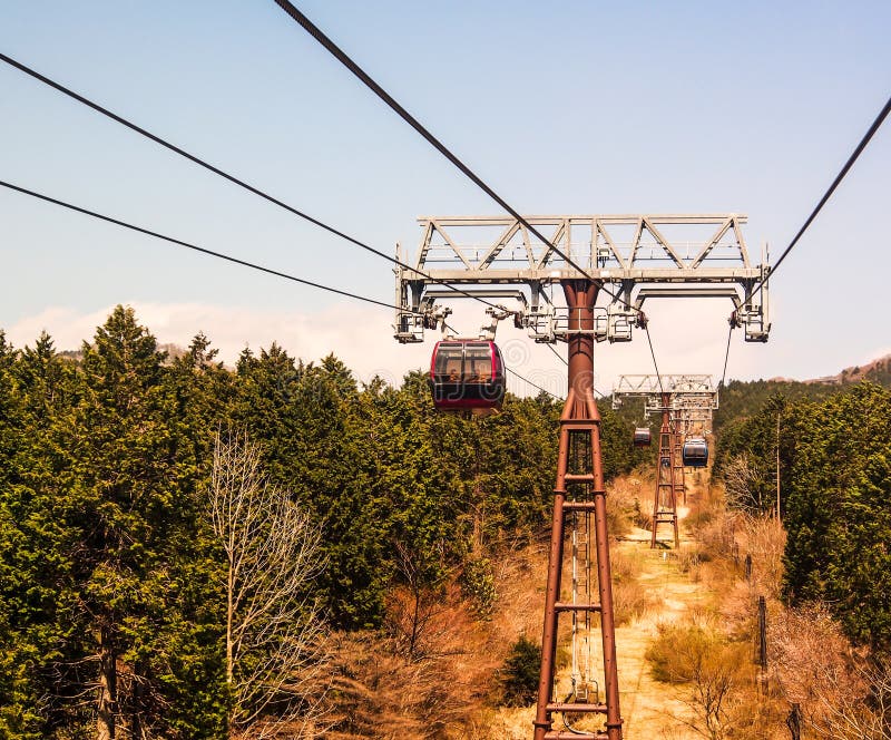 Ropeway in Japan stock photo. Image of high, aerial, hagone - 32229786