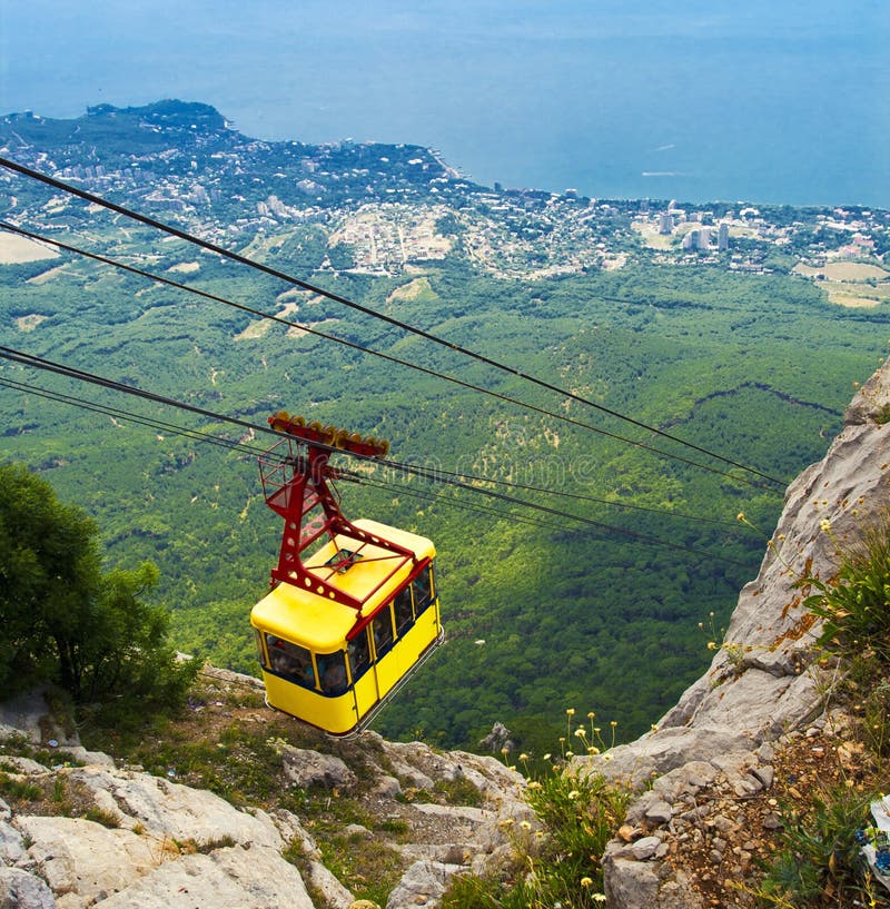 Ropeway in mountain stock photo. Image of crimea, canton - 30703696