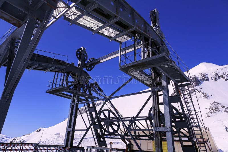Ropeway in the mountains stock image. Image of cableway - 40644939