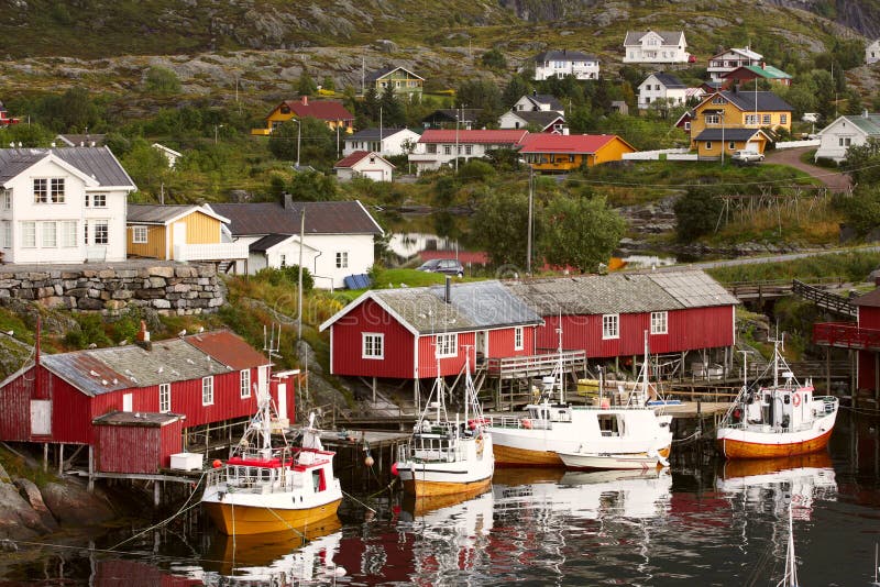 Rorbu and the Fishermans Ship Stock Photo - Image of fishing, summer ...