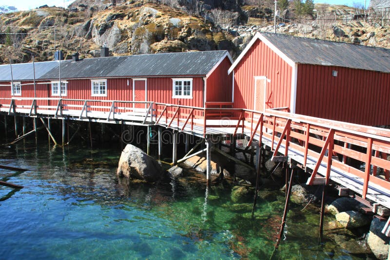 Rorbuer in Nusfjord stock photo. Image of north, environment - 14263388