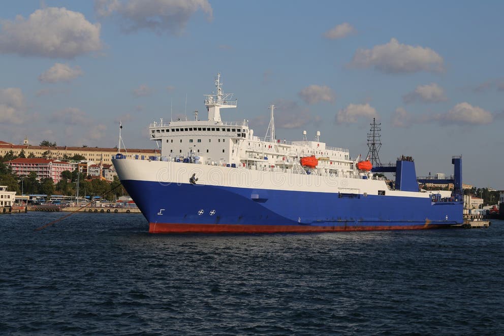Roro Ship in Port stock photo. Image of terminal, industrial - 145315292