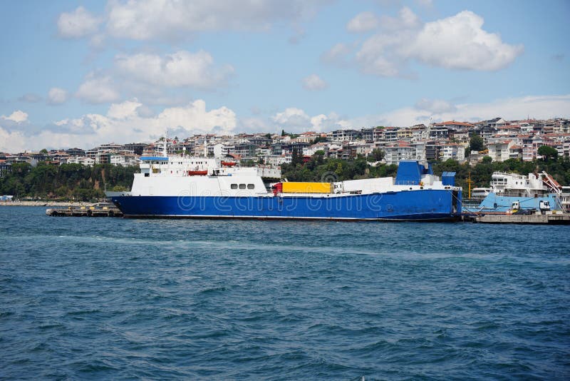 Roro Ship in Port stock photo. Image of merchandise - 375288624