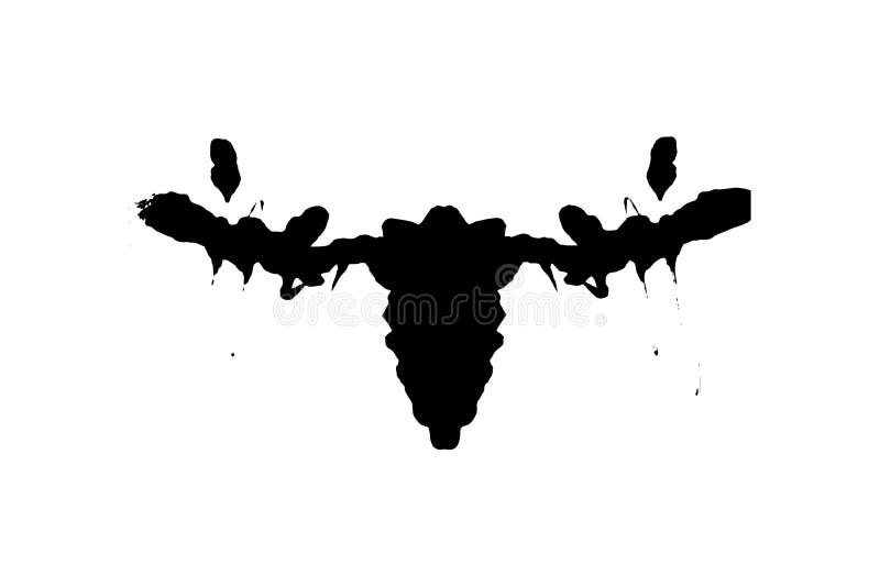 Rorschach Inkblot Test Illustration, Random Symmetrical Ink Abstract ...