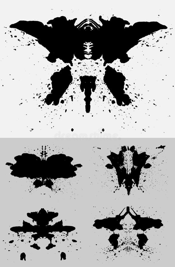 Set of spots of Rorschach stock illustration. Illustration of outline ...