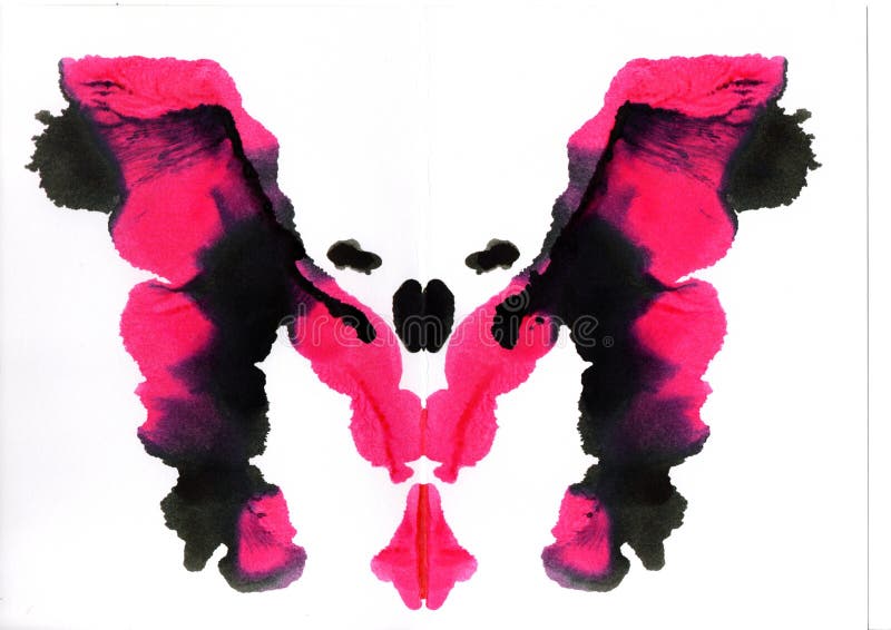 Rorschach Test with Watercolor Stock Illustration - Illustration of ...