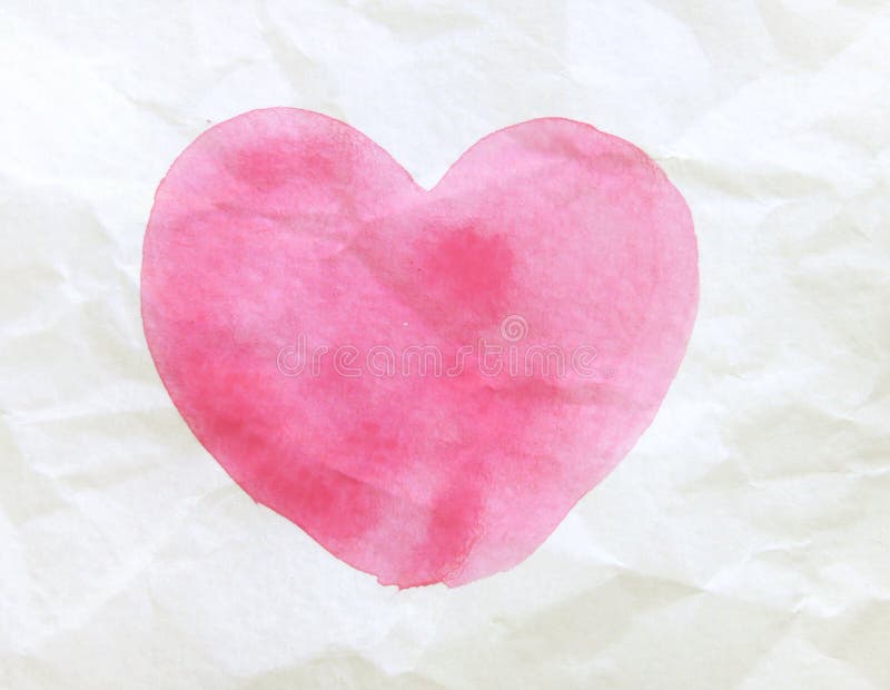 Rosa Acrylfarbe Maserte Papier Gemaltes Herz Stockbild - Bild von ...