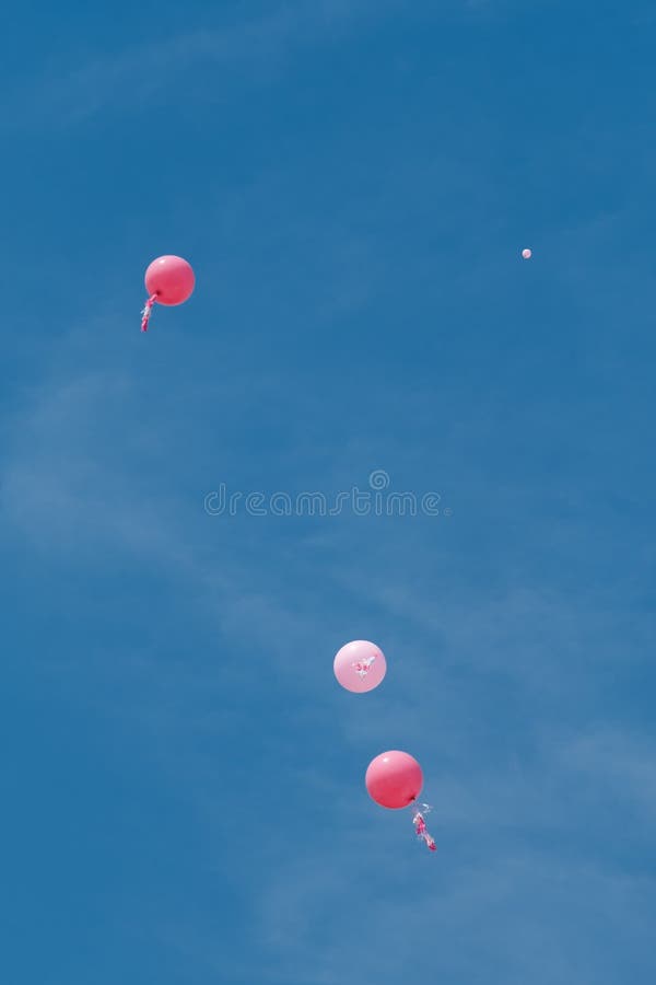 Tre Rosa Hjärtformade Ballonger Fotografering för Bildbyråer - Bild av ...