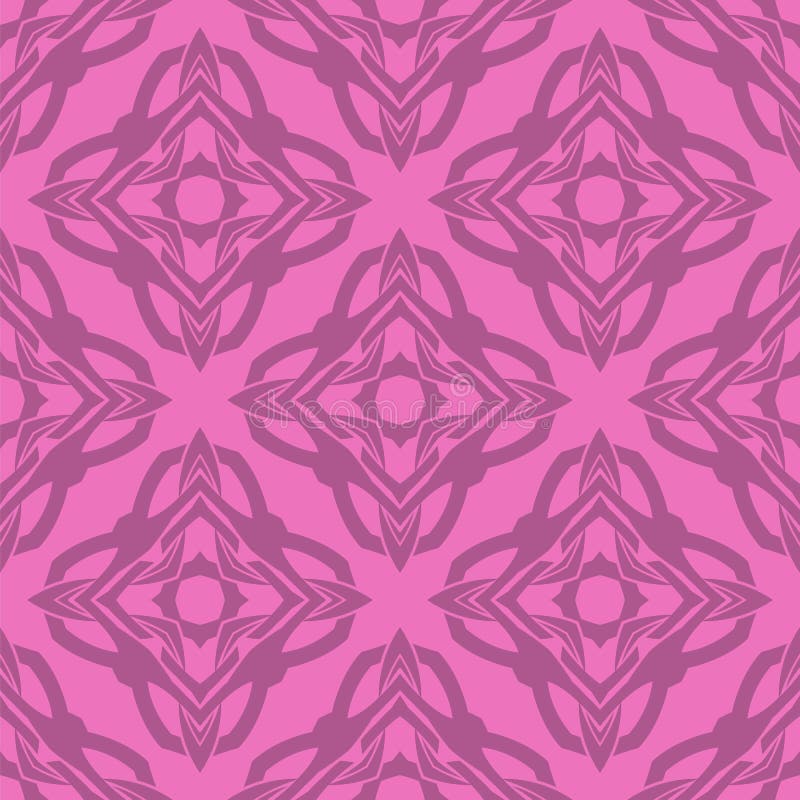 Rosa Dekorative Nahtlose Linie Muster Vektor Abbildung - Illustration ...