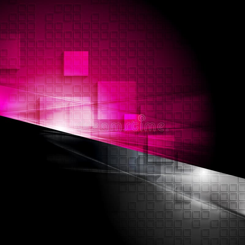 Rosa E Fundo Preto Do Contraste Com Quadrados Ilustração do Vetor ...