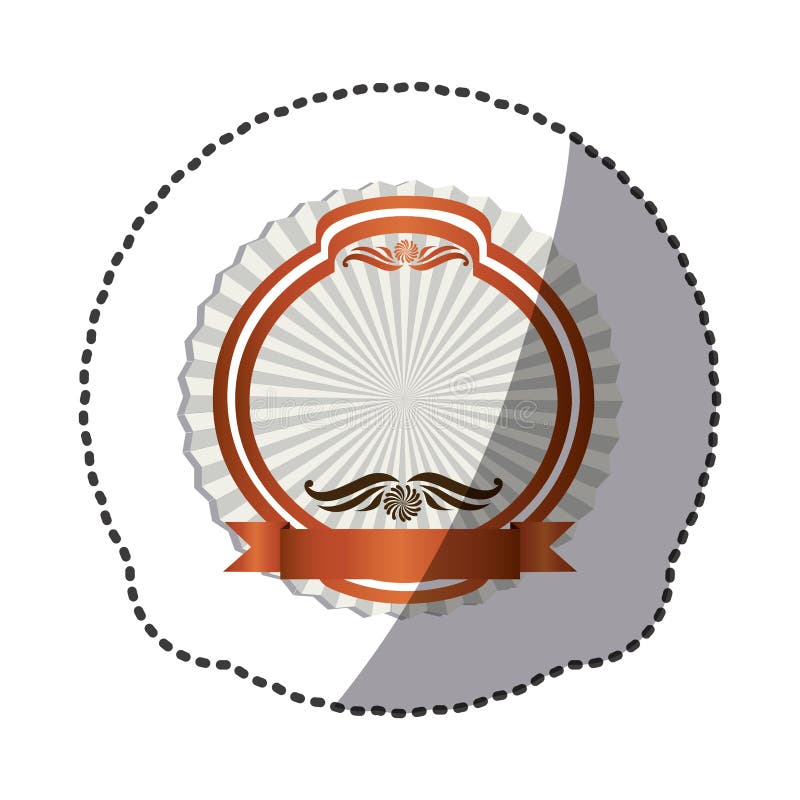 Rosa Emblem Mit Symbolen Innerhalb Der Ikone Stock Abbildung ...