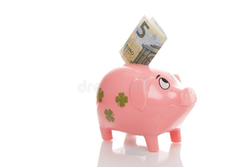 Rosa Geld pigg mit Euro stockfoto. Bild von erstellen - 53519864