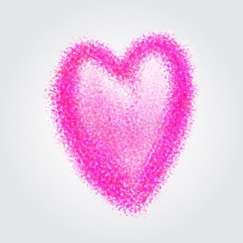 Rosa Herz Gemalte Aquarellvektorillustration Vektor Abbildung ...