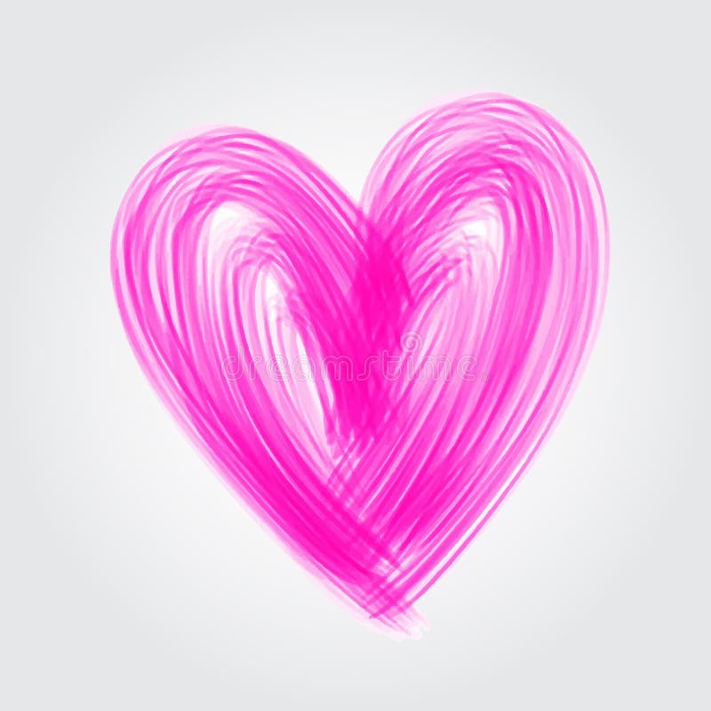 Rosa Herz Gemalte Aquarellvektorillustration Vektor Abbildung ...