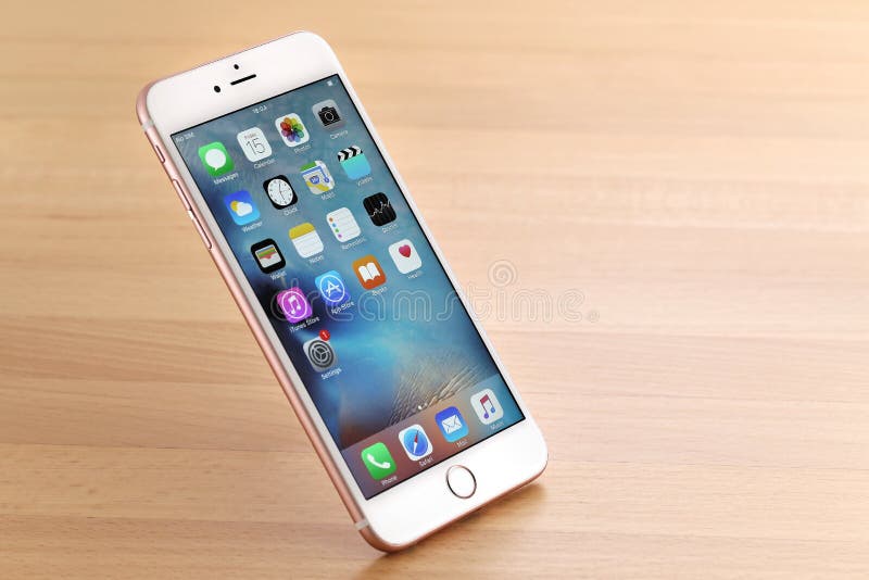 Rosa iPhone 6S plus redaktionelles foto. Bild von telefon - 74386841